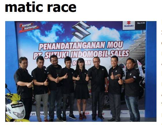 SUZUKI menjadi ATPM Pertama di Indonesia support team balap motor matic ...