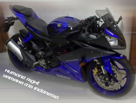 Modifikasi Yamaha YZF-R15 Corak Ala Yamaha R6 Race Blu | Pertamax7.net